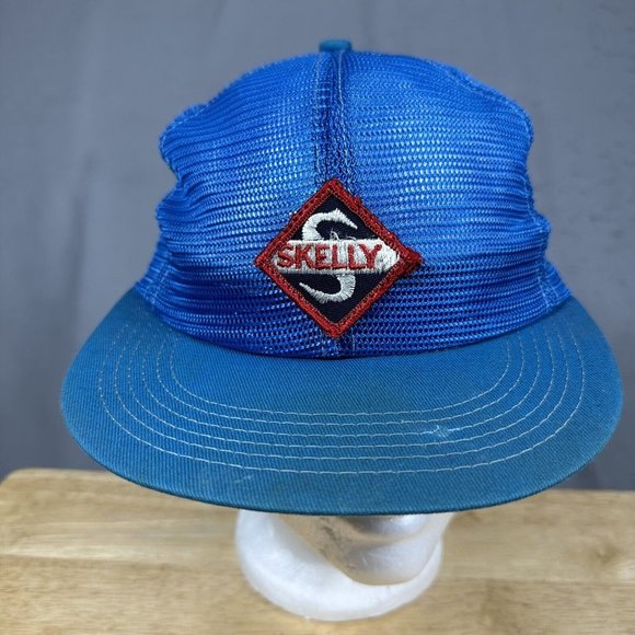 K Products | Accessories | Vtg Skelly K Products Blue Full Mesh Trucker ...